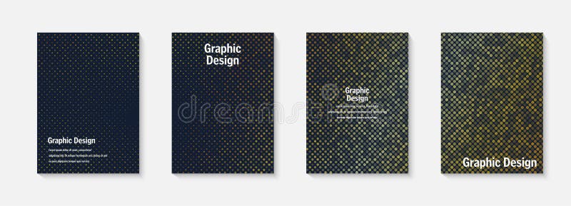 Vector Halftone Cover Design Templates. Layout Set for Covers of Books ...