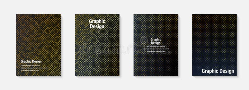 Vector Halftone Cover Design Templates Set. Layout Set for Covers of ...