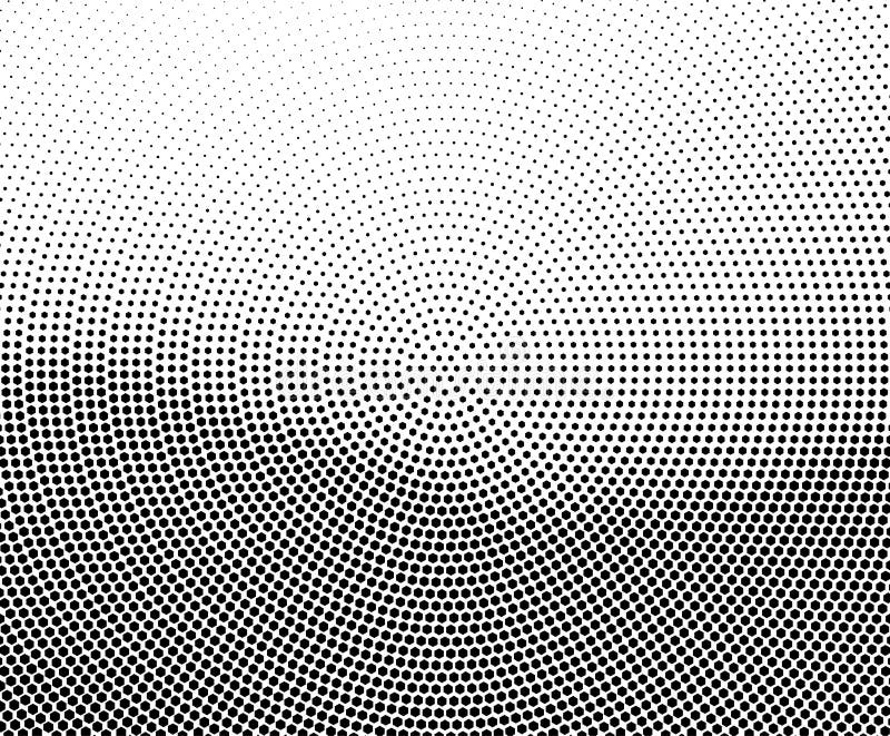 Halftone Hexagon Abstract Background. Black and White Vector Pattern ...