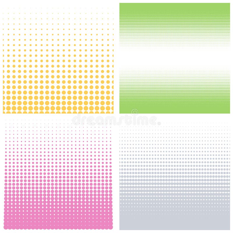 Vector Halftone Dots. Set of Color Halftone Dotted Backgrounds Stock ...