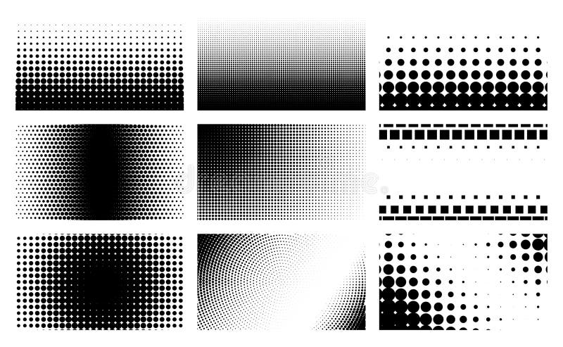 Vector Halftone Dotted Gradient Banners Stock Vector - Illustration of ...