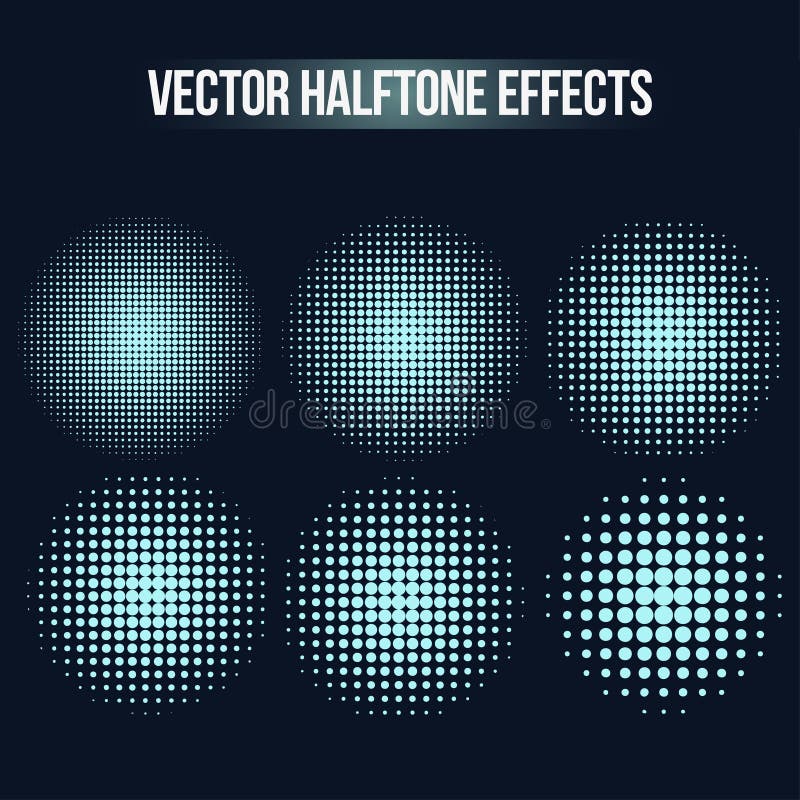 Vector Halftone Effects Set Stock Vector - Illustration of dots ...
