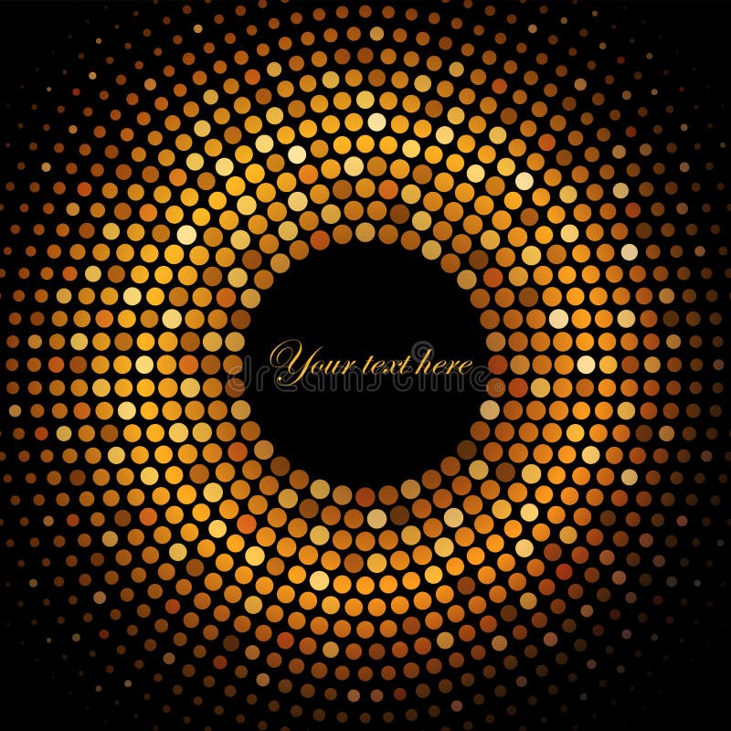 Vector Halftone Golden Disc Stock Illustration - Illustration of light ...