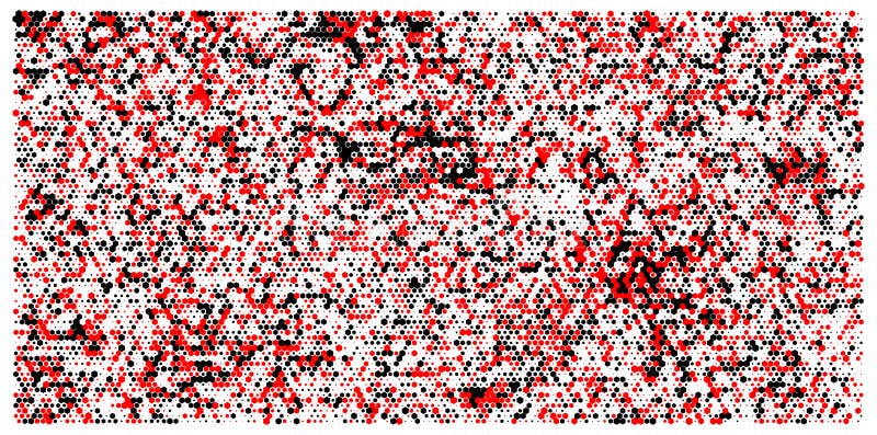 Vector Halftone Hexagon Pattern. Black, Red and White Noise Texture ...