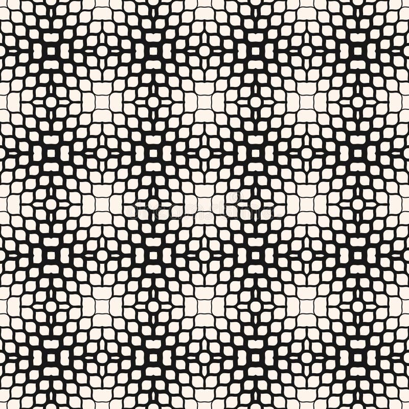 Vector Halftone Mesh. Black and White Abstract Geometric Seamless ...