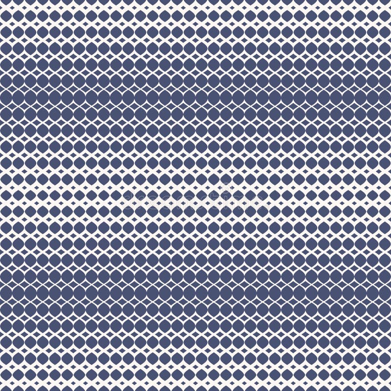 Vector Halftone Mesh Seamless Pattern. Deep Blue and White Abstract ...