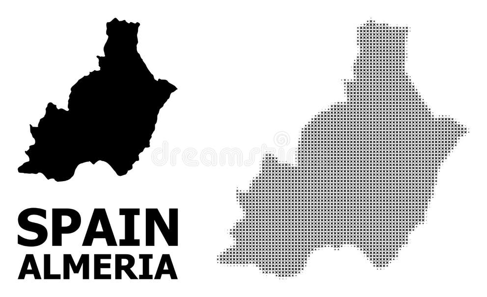 Vector Halftone Mosaic and Solid Map of Almeria Province Stock Vector ...