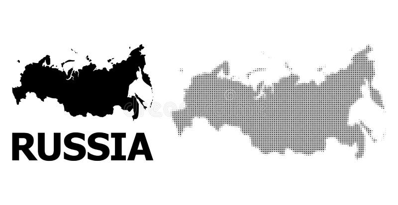 Russia - Solid Black Outline Border Map of Country Area. Simple Flat ...