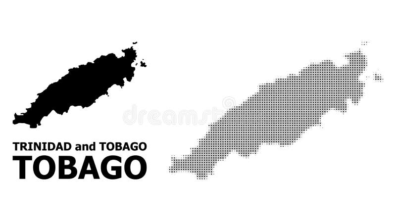Vector Halftone Mosaic and Solid Map of Tobago Island Stock Vector ...