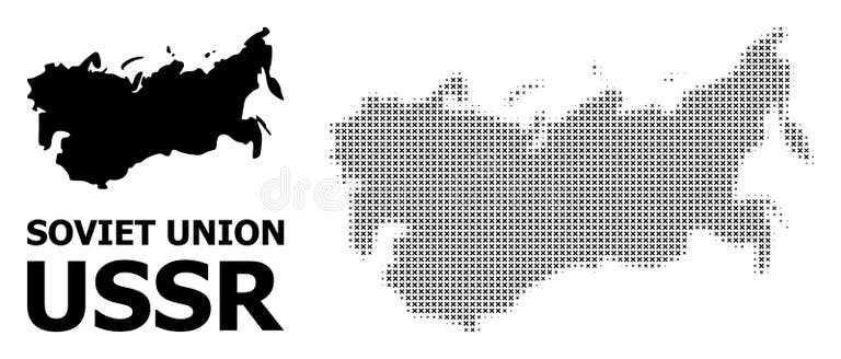 Vector Halftone Mosaic and Solid Map of USSR Stock Vector ...