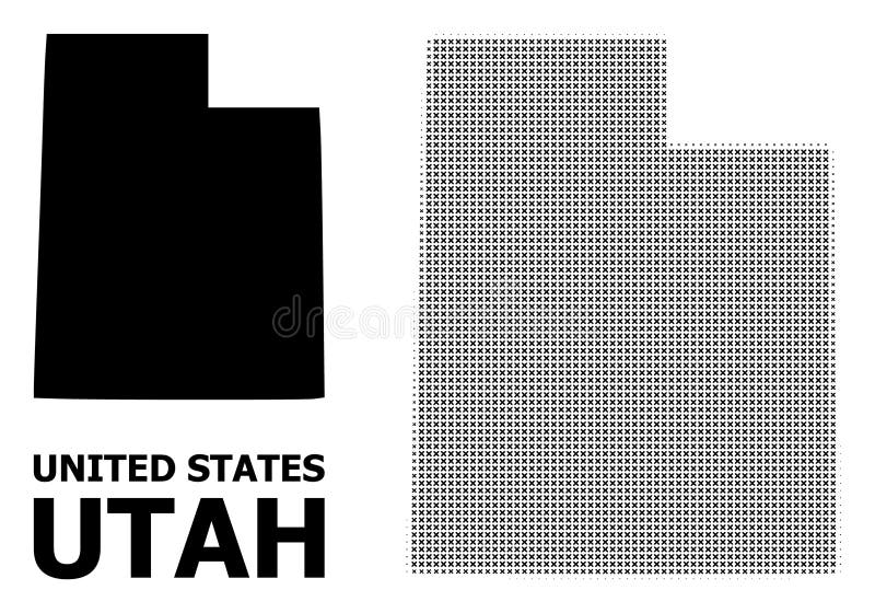 Vector Halftone Mosaic and Solid Map of Utah State Stock Vector ...