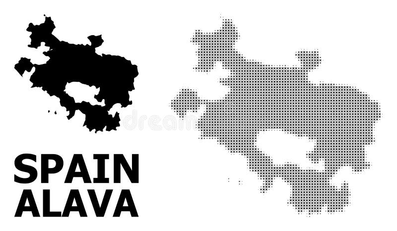 Vector Halftone Pattern and Solid Map of Alava Province Stock Vector ...