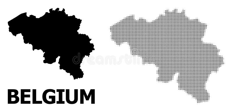 Vector Halftone Pattern and Solid Map of Belgium Stock Vector ...