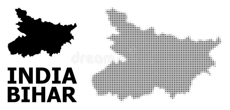 Vector Halftone Pattern and Solid Map of Bihar State Stock Vector ...