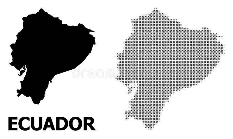 Vector Halftone Pattern and Solid Map of Ecuador Stock Vector ...