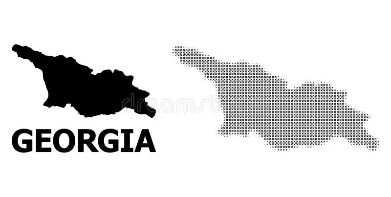 Vector Halftone Pattern and Solid Map of Georgia Stock Vector ...