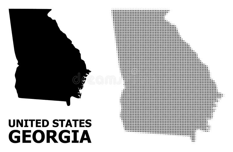 Vector Halftone Pattern and Solid Map of Georgia State Stock Vector ...