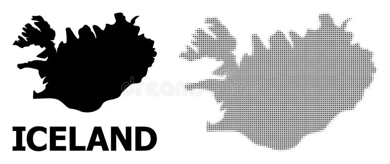 Vector Halftone Pattern and Solid Map of Iceland Stock Vector ...