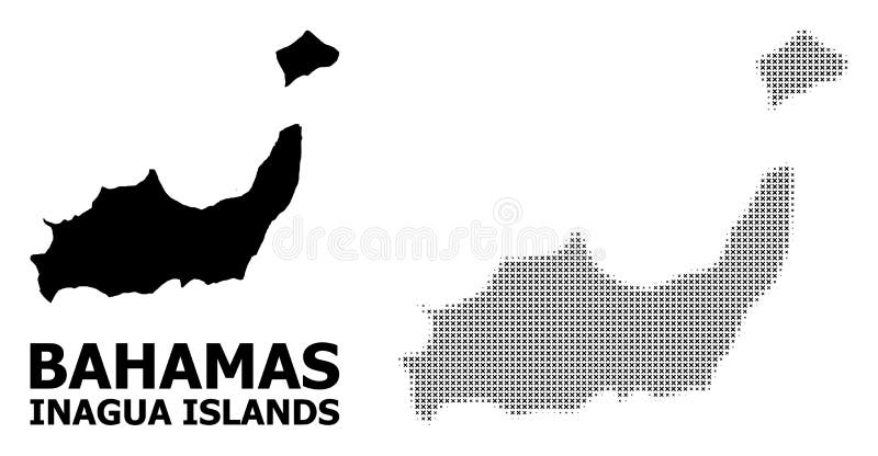 Vector Halftone Pattern and Solid Map of Inagua Islands Stock Vector ...