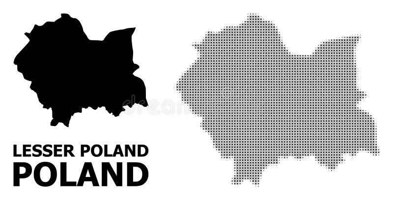 Vector Halftone Pattern and Solid Map of Lesser Poland Province Stock ...