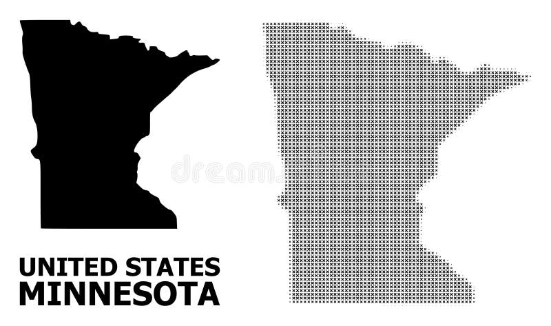 Vector Halftone Pattern and Solid Map of Minnesota State Stock Vector ...