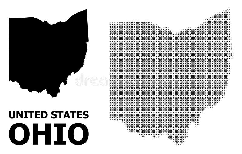 Vector Halftone Pattern and Solid Map of Ohio State Stock Vector ...