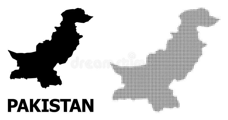 Vector Halftone Pattern and Solid Map of Pakistan Stock Vector ...