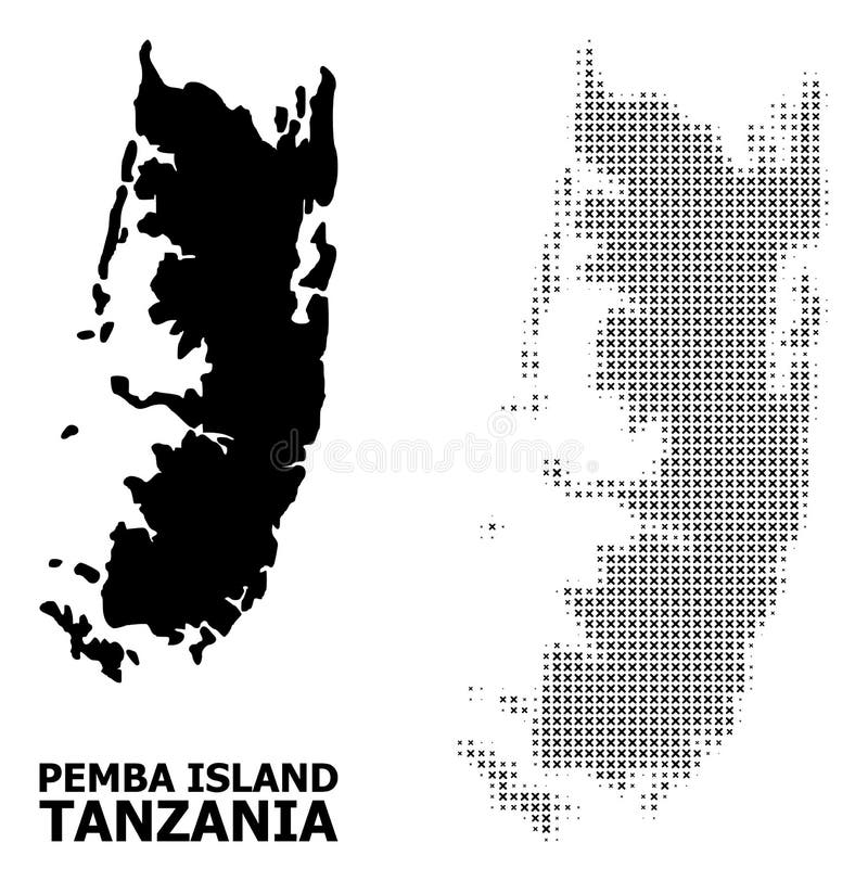 Vector Contour Dotted Map of Pemba Island with Name Stock Vector ... Vector Contour Dotted Map of Pemba Island with Name Stock Vector ...