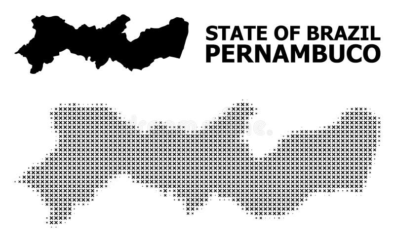 Vector Halftone Pattern and Solid Map of Pernambuco State Stock Vector ...
