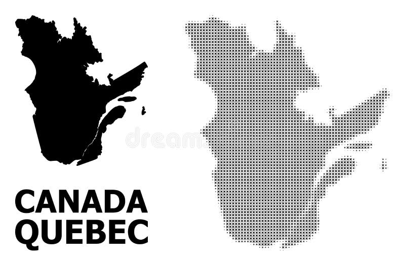 Vector Halftone Pattern and Solid Map of Quebec Province Stock Vector ...