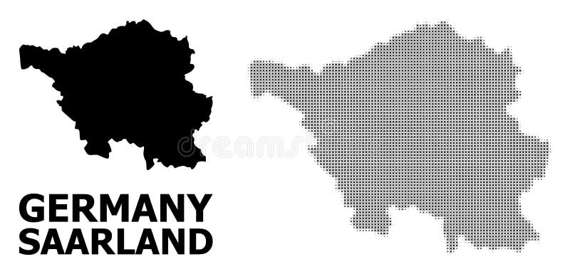 Vector Halftone Pattern and Solid Map of Saarland State Stock Vector ...