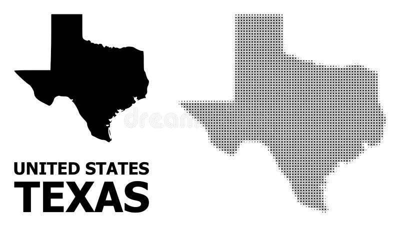 Vector Halftone Pattern and Solid Map of Texas State Stock Vector ...