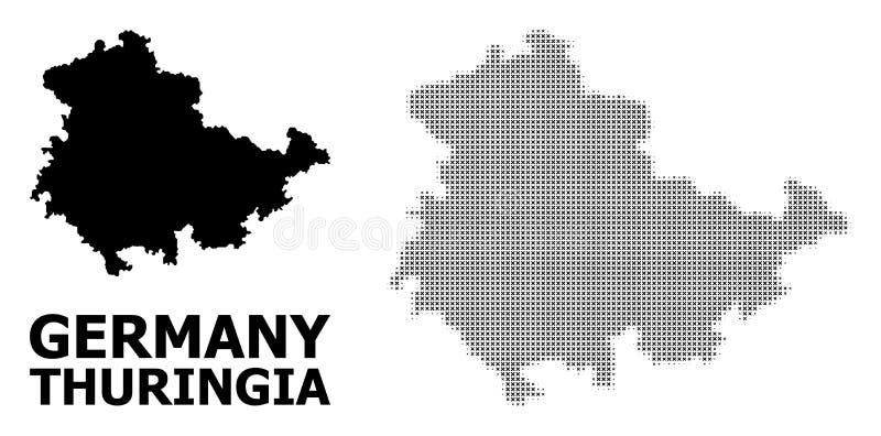 Vector Halftone Pattern and Solid Map of Thuringia State Stock Vector ...