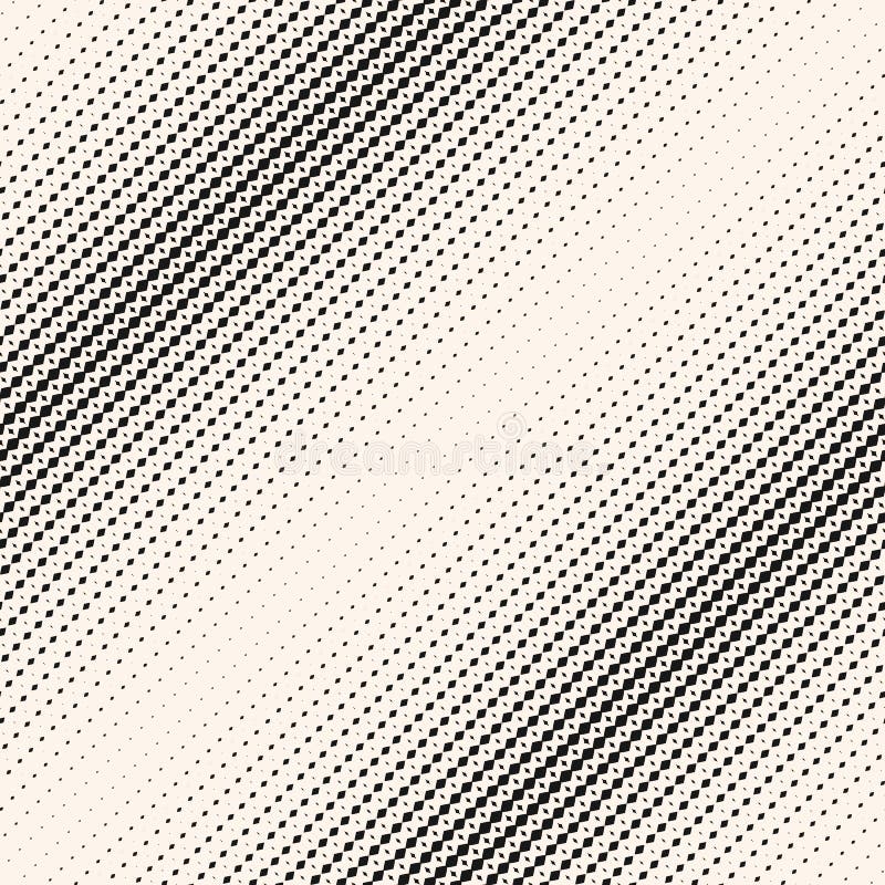 Vector Halftone Seamless Pattern. Black and White Diagonal Gradient ...