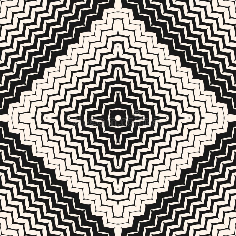 Vector Halftone Seamless Pattern. Diagonal Zigzag Lines, Stripes Stock ...