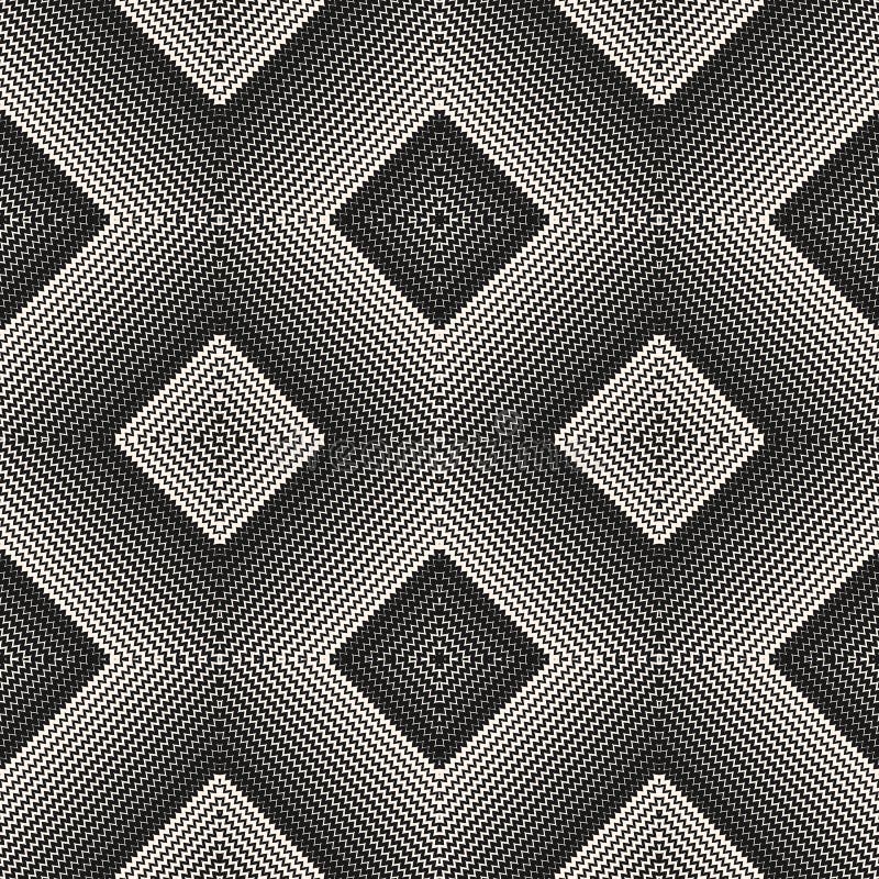 Vector Halftone Seamless Pattern. Monochrome Texture with Zigzag Lines ...