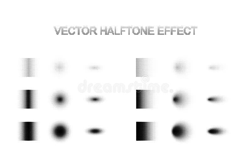 Vector Halftone Shadow Effect Set. Different Gradient Shadows in ...