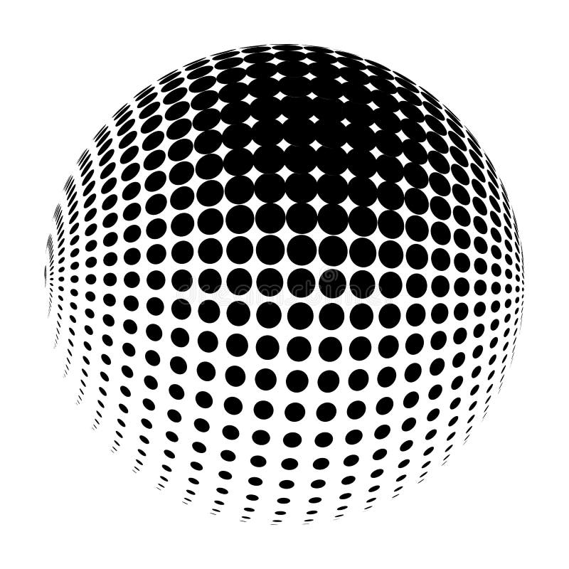 Vector Halftone Sphere Logo Stock Vector - Illustration of element ...