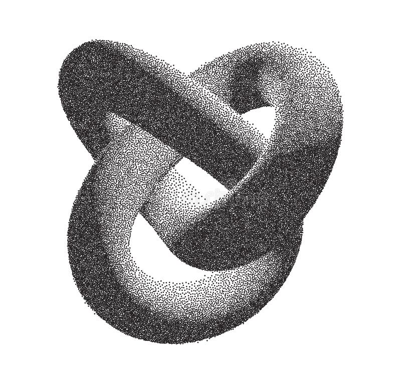 Vector Halftone Stippled Geometric Figure Illustration 3D Infinity ...