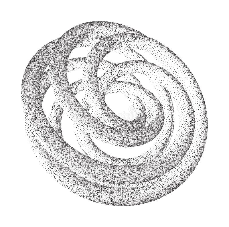 Vector Halftone Stippled Geometric Figure Illustration 3D Infinity ...