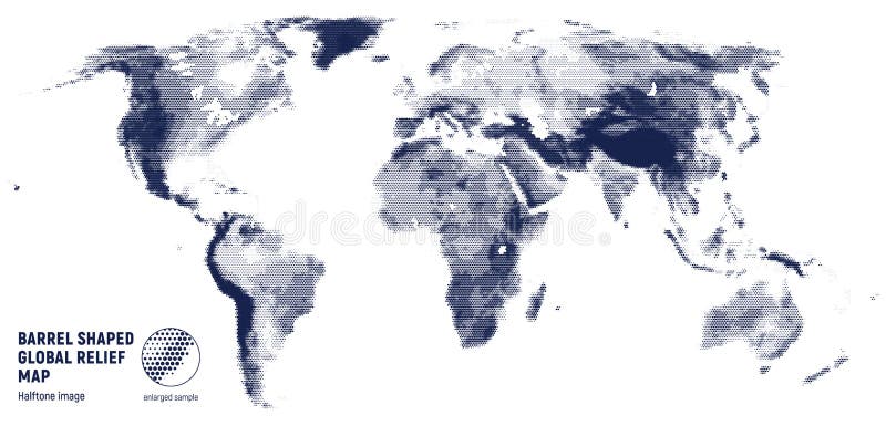 World Map with Relief Depth and Height Stock Illustration ...