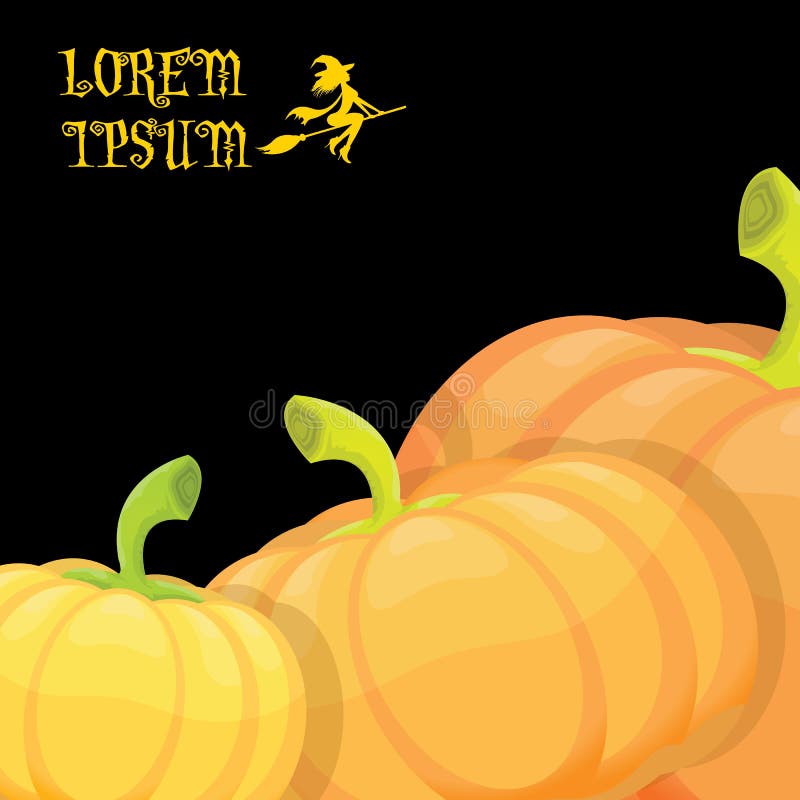 Vector Halloween Invitation Border with Pumpkins Stock Vector ...