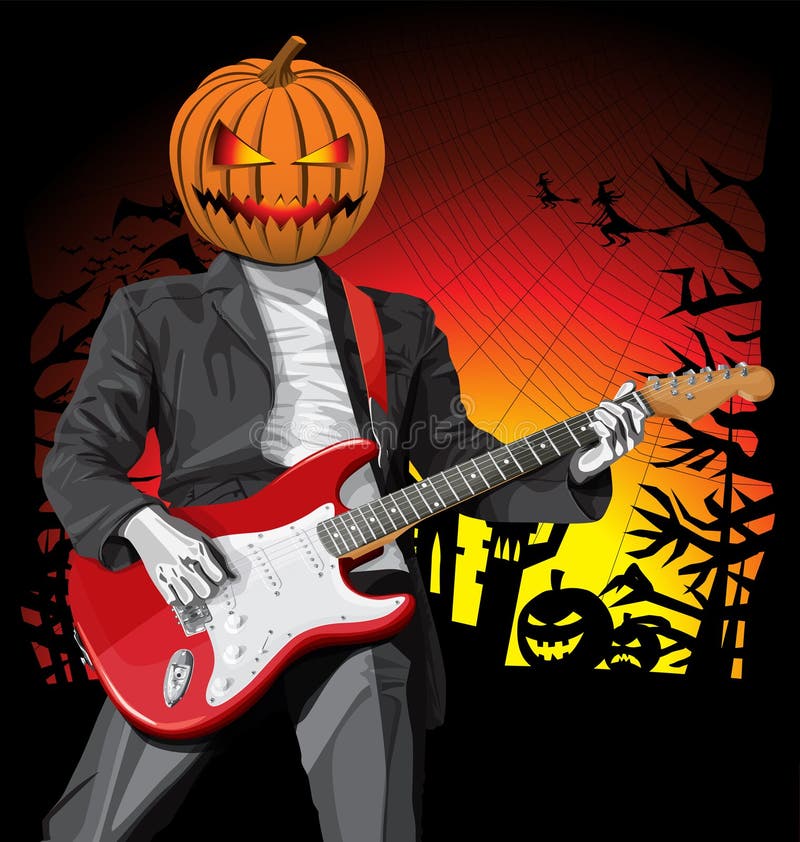 Guitar and Skull Grunge Style Stock Vector - Illustration of grunge ...