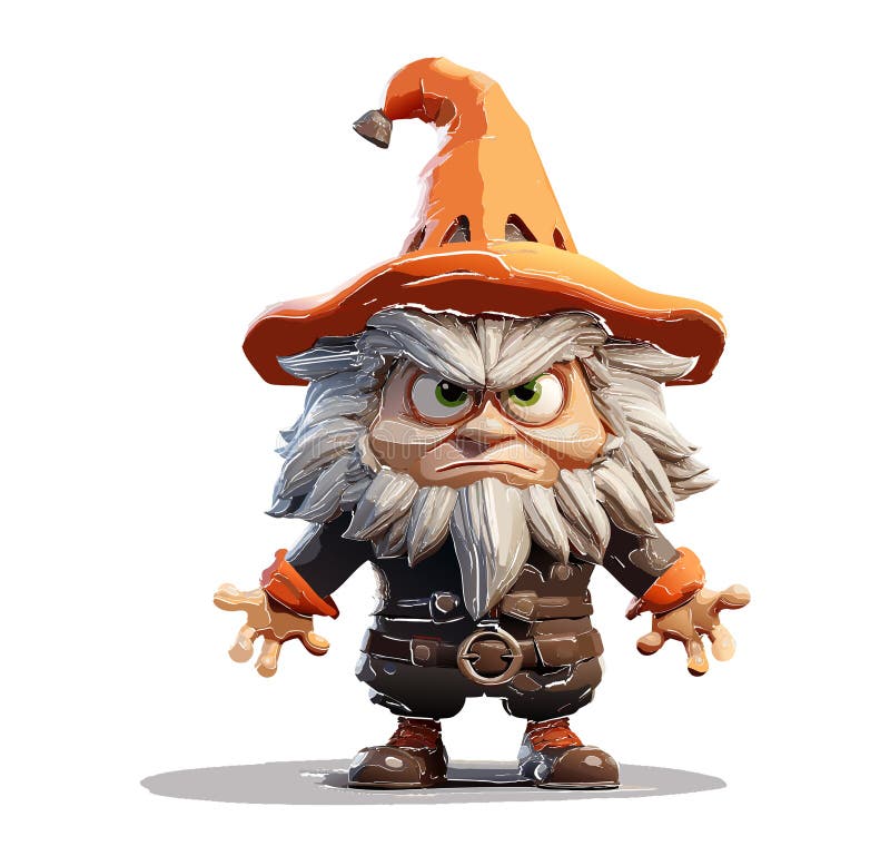 Vector Halloween Scary Old Man. Evil Man with Orange Hat Stock ...