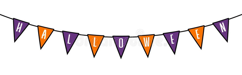 Vector Halloween Triangle Flag Purple and Orange Stock Vector ...