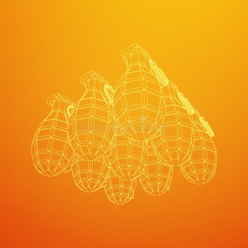 Vector hand bomb stock vector. Illustration of battle - 171988563