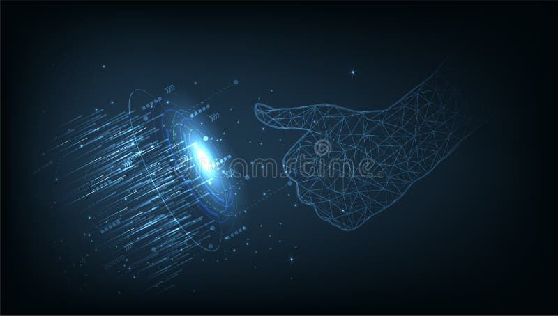 Vector Hand and Circle Hi-tech Concept. Stock Vector - Illustration of ...