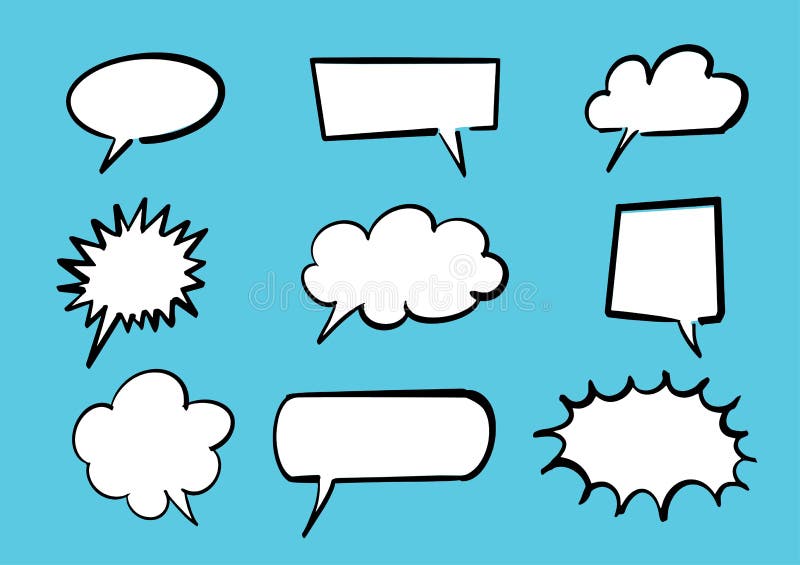 Vector of Hand Draw Comic Style Speech Bubbles Stock Vector ...
