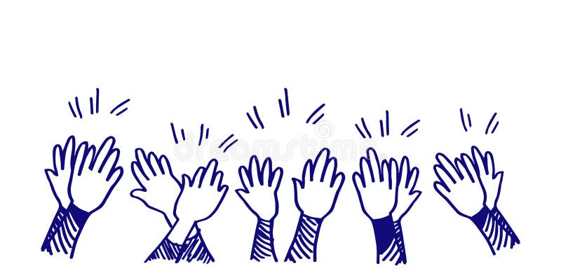 Vector Hand Draw of Doodle Hands Clapping Stock Vector - Illustration ...