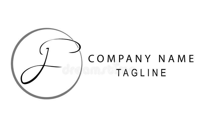 Simple Vector Hand Draw Sketch Black and Gray Logo Script F, for ...